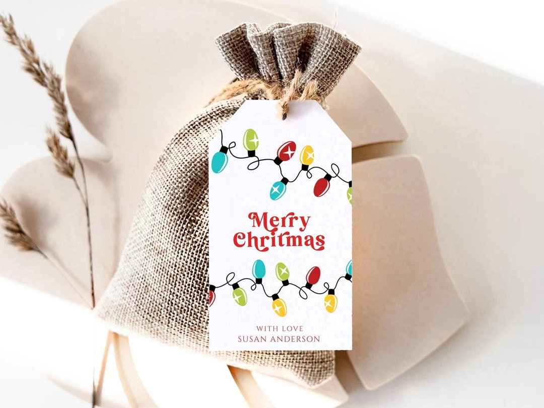 Merry Christmas Gift Tag Printable, Printable Christmas Gift Tag ...