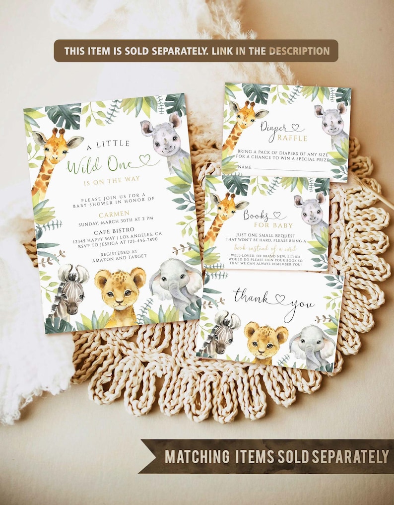 Editable A Little Wild One Baby Shower Game Bundle Safari - Etsy