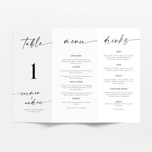 Modern Trifold Table Number Template, Instant Download, Editable Tri ...