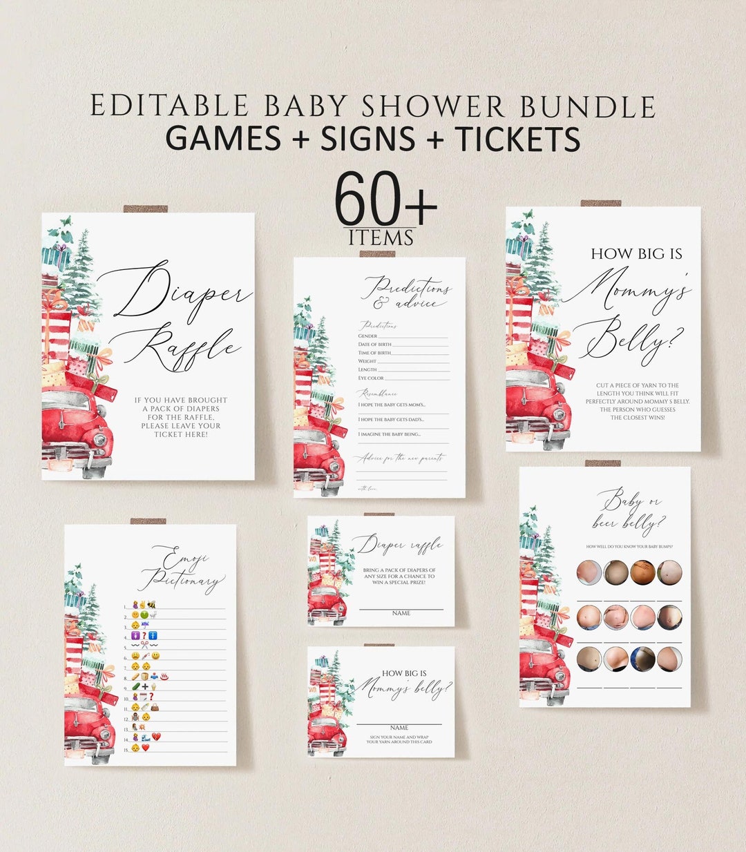 Christmas Baby Shower Games Bundle, Baby Shower Games, Games Bundle ...
