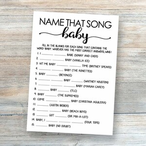 Name That Baby Tune, Name That Baby Song Funny Baby Shower Games ...