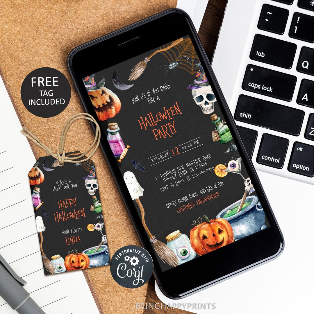 DIGITAL Halloween Party Invitation, Halloween Invite, Halloween Evite ...