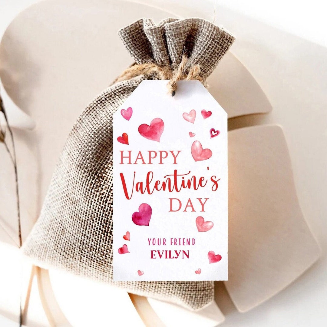 Editable Valentine's Day Tag Printable, Valentine's Day Gift Tag ...
