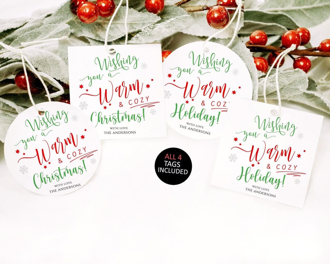 Wishing You a Warm and Cozy Christmas Gift Tag Printable, Fuzzy Socks ...