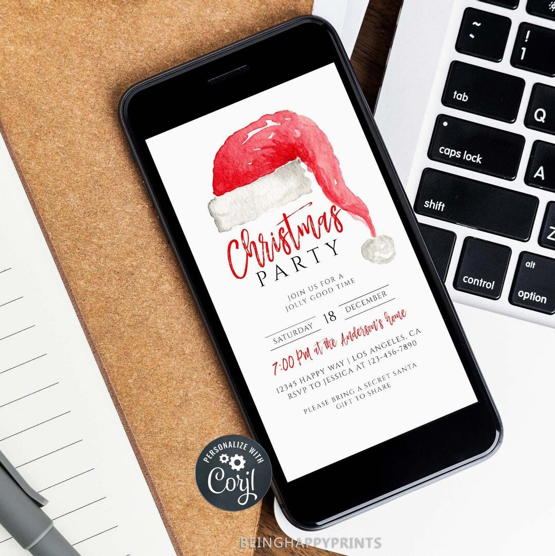 Digital Christmas Invitation, Electronic Christmas Invite, Christmas ...