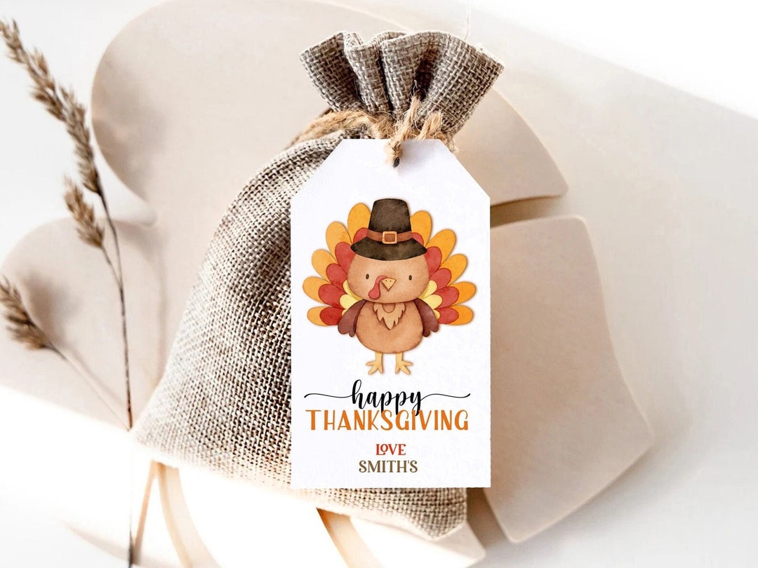 Editable Happy Thanksgiving Gift Tags, Thankful for You Gift Tags ...