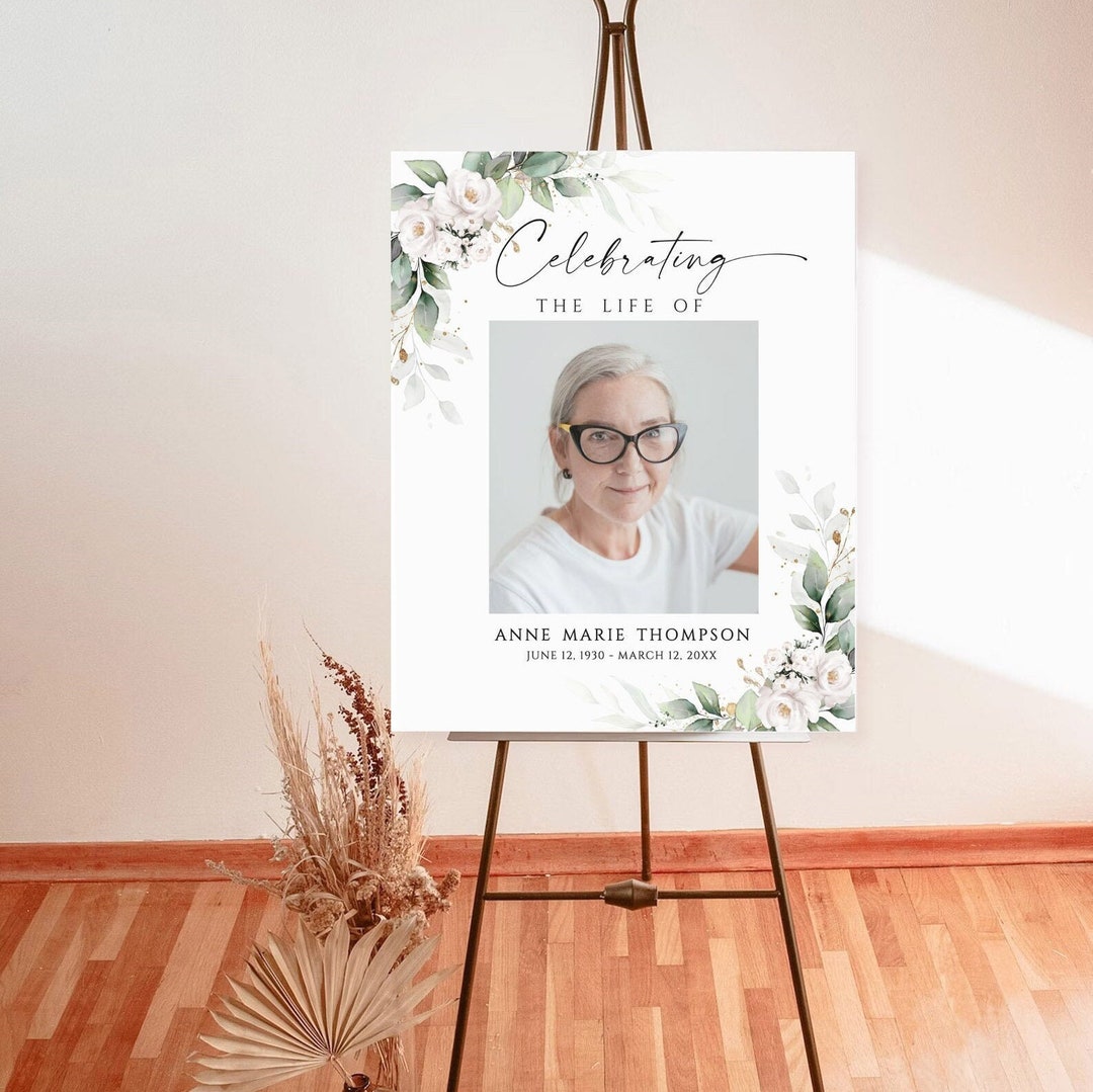 Editable Funeral Welcome Sign, Celebration of Life Memorial (printable ...