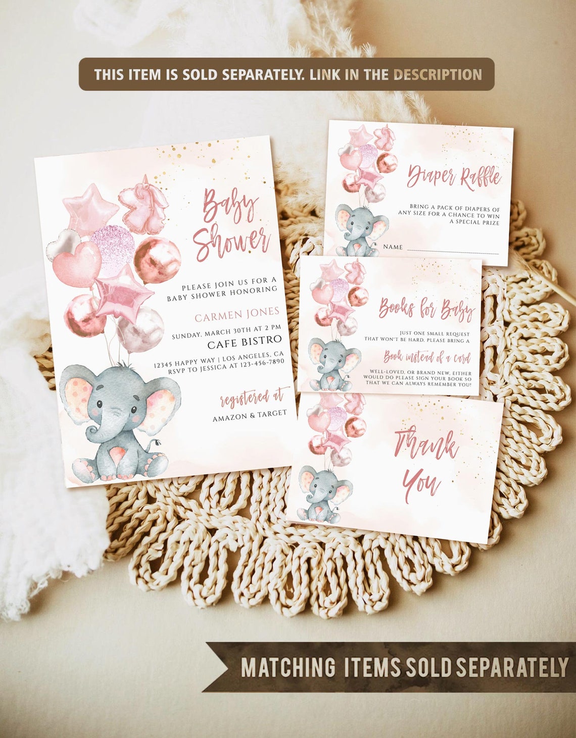 Elephant Baby Shower Games Printable Game Bundle Pink Elephant - Etsy