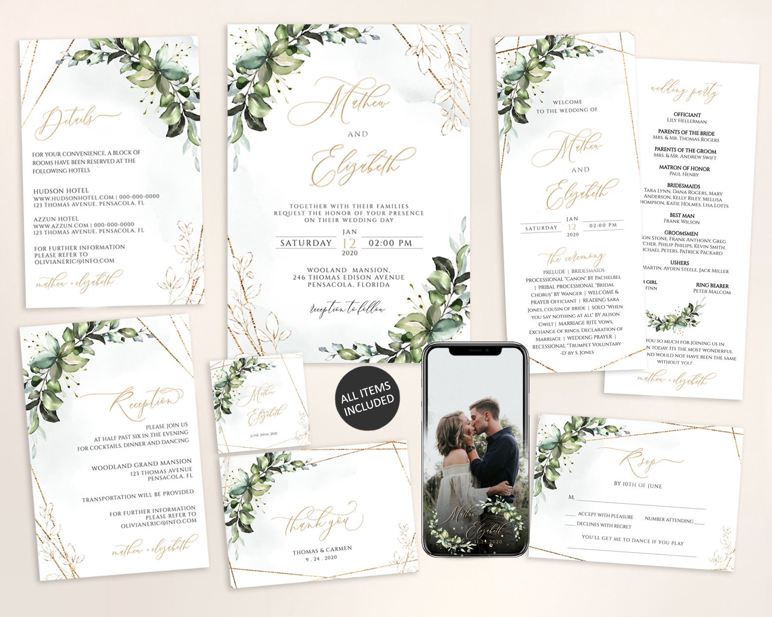 Geometric Wedding Invitation Template, Boho Wedding Invite Template ...