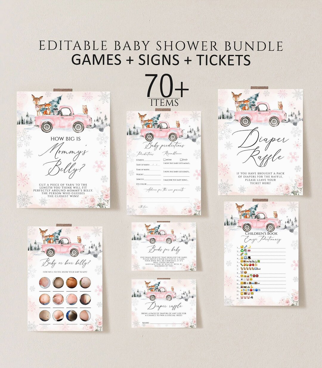 Winter Wonderland Baby Shower Games, Pink Truck Baby Shower Games ...