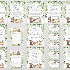 Woodland Baby Shower Games Bundle Woodland Animals Baby Shower | Etsy