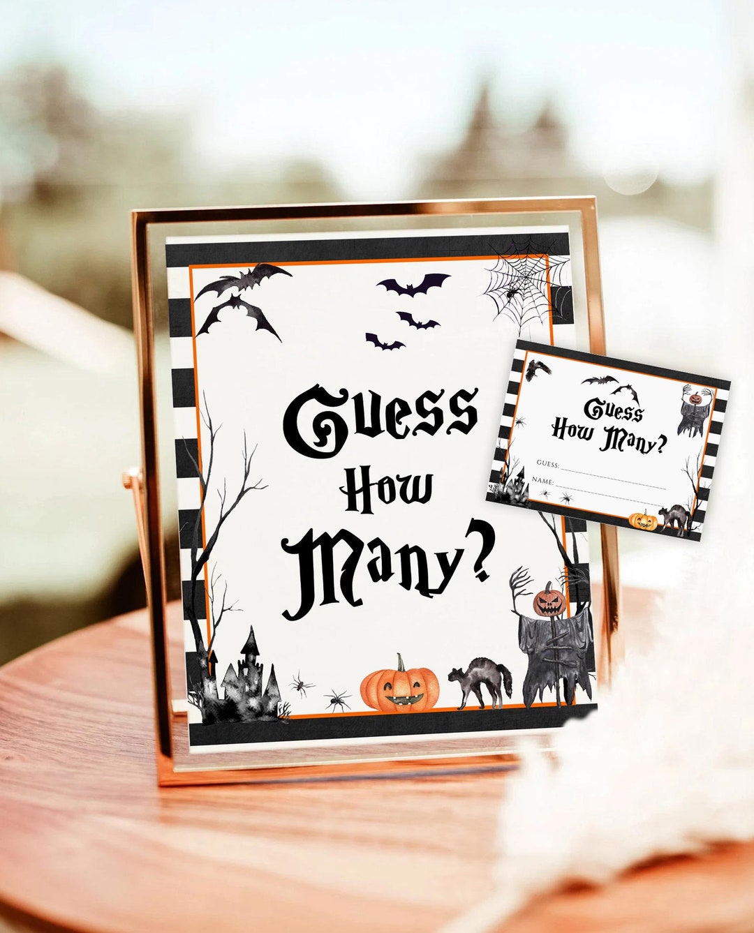 Guess How Many Sign Halloween Guess How Many Game Pumpkin - Etsy