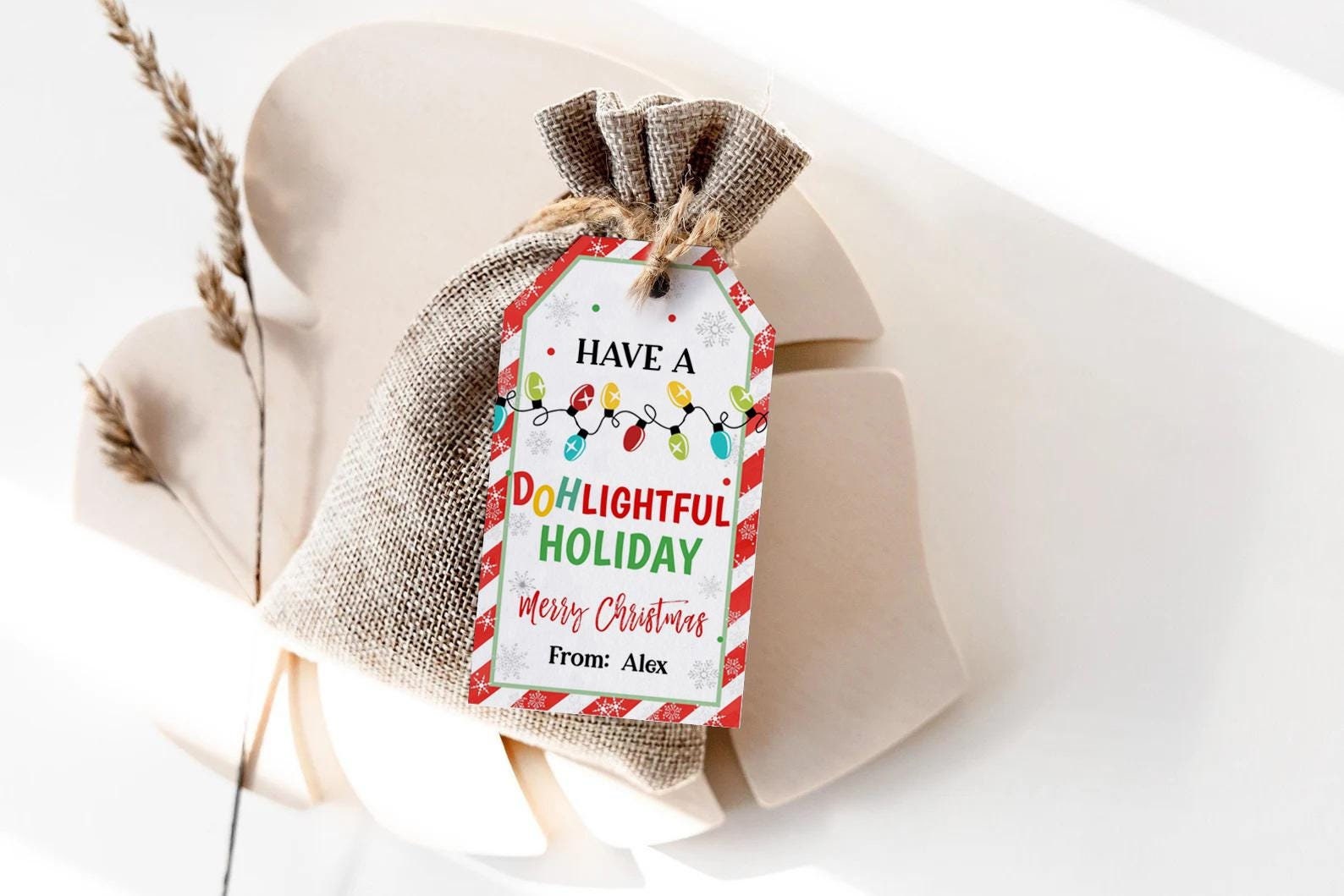 Christmas Dough Tag Holiday Classroom Favor Tag School Tag Christmas ...