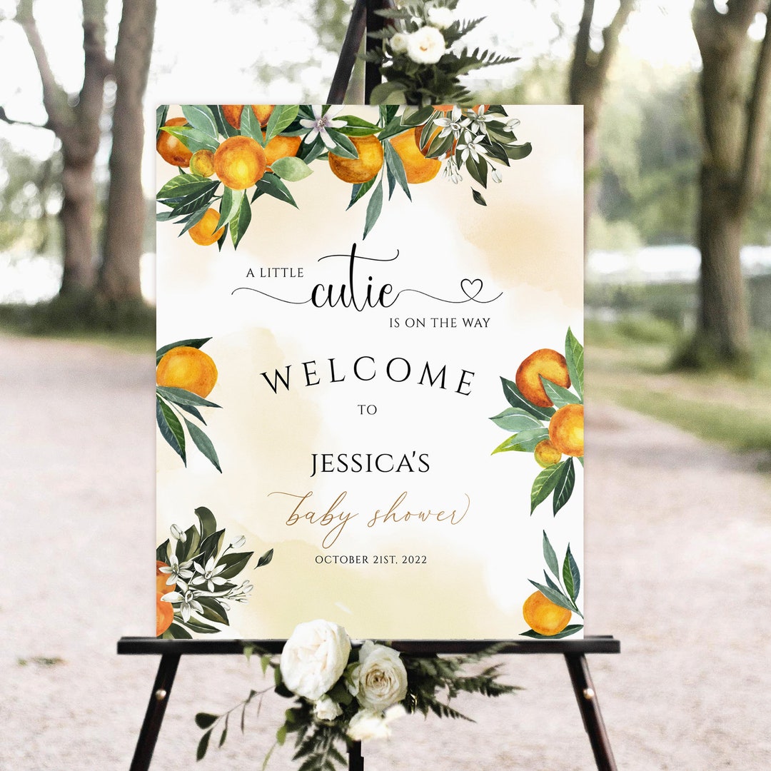 Little Cutie is on the Way Baby Shower Welcome Sign, Cutie Baby Shower ...