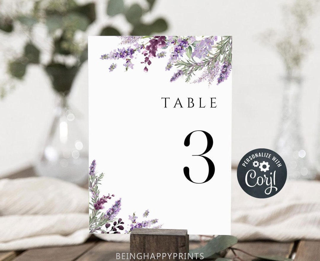 Table Number Card Template, Wedding Table Number, Printable Wedding ...