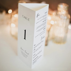 Modern Wedding Trifold Table Numbers, Minimalist Wedding Table Numbers ...