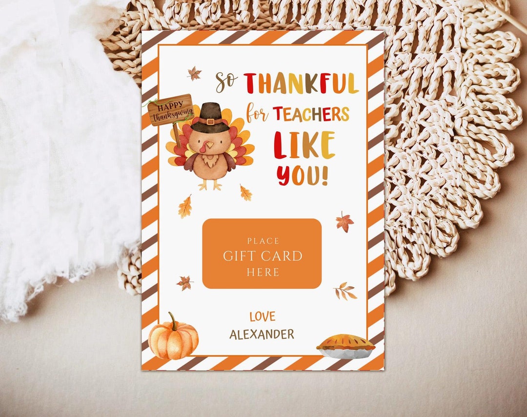 Thanksgiving Gift Card Printable, so Very Thankful Printable Card, Gift ...