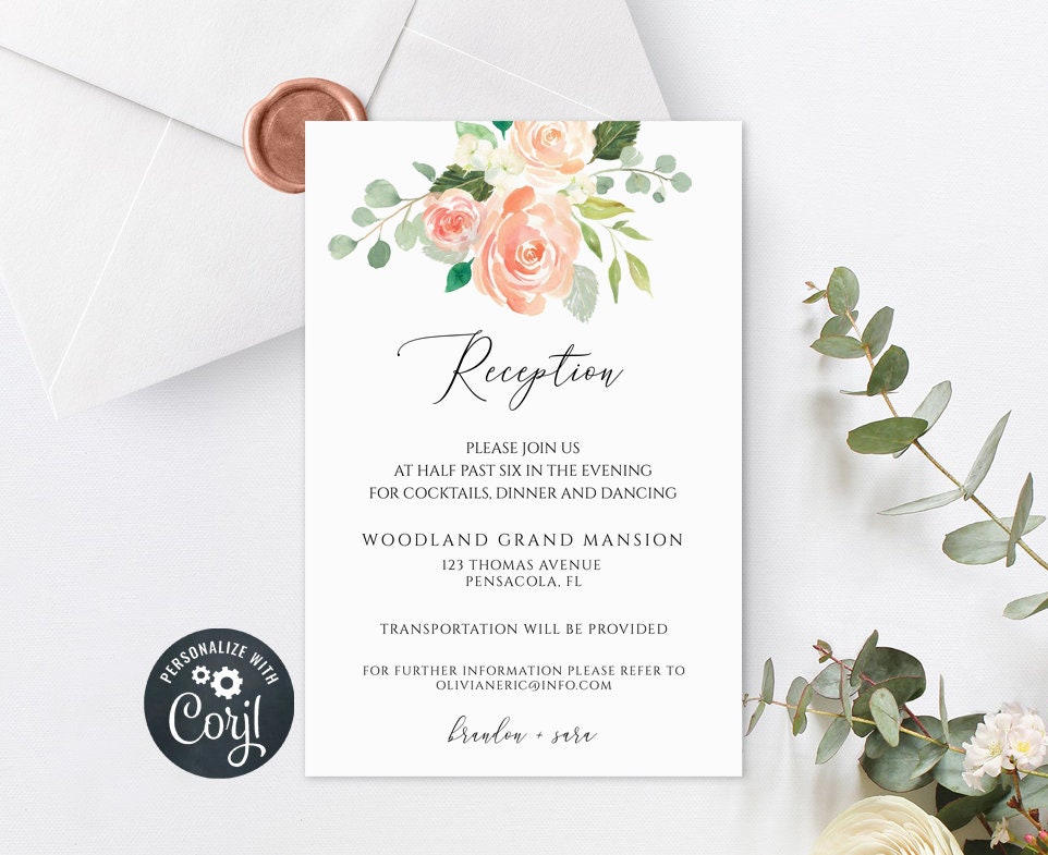 Printable Wedding Invitation Set Template Download Wedding | Etsy