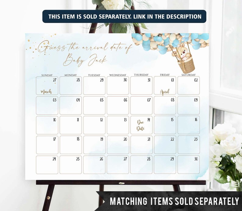 Blue Teddy Bear Baby Shower Welcome Sign Blue Balloon Baby - Etsy