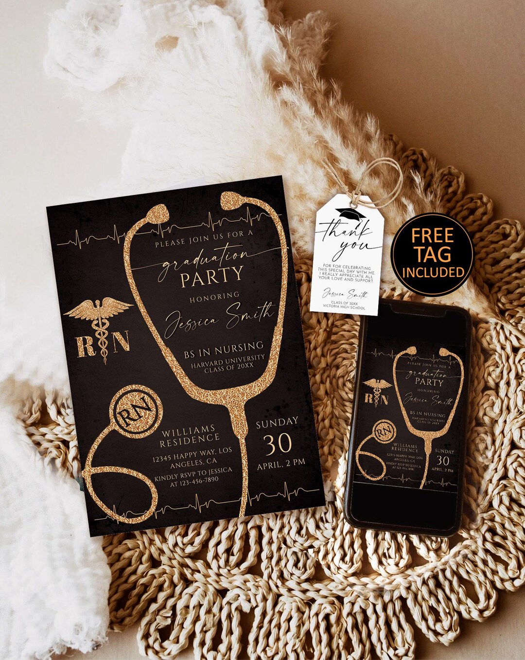 Nursing School Graduation Invitation, Nurse Grad Invitation, RN Grad ...