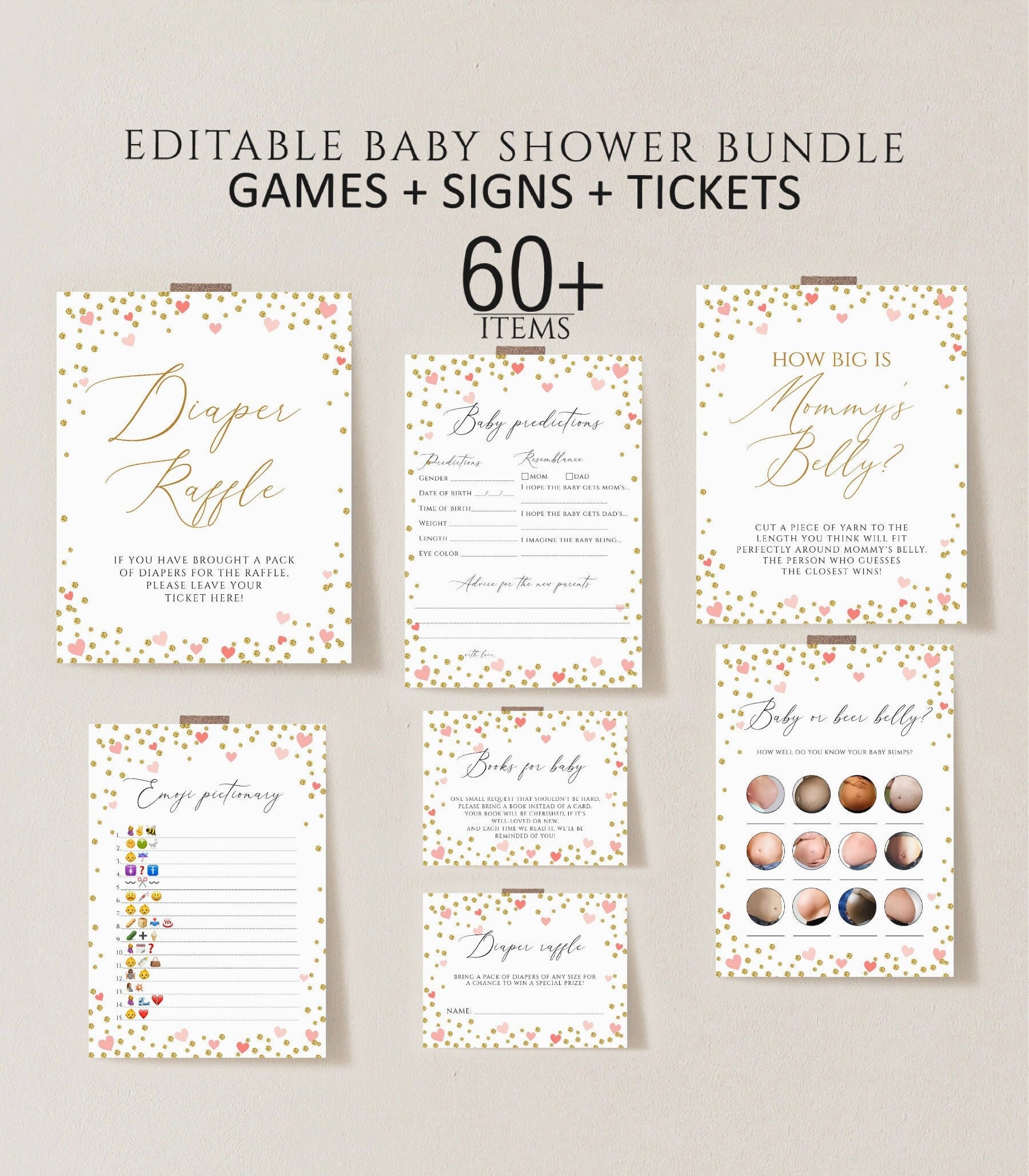 Girl Baby Shower Games Printable Editable Baby Shower Game | Etsy