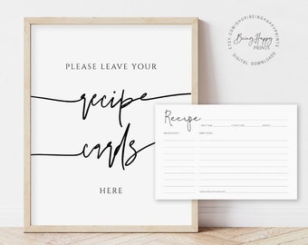 Recipe Cards Here Sign - Etsy
