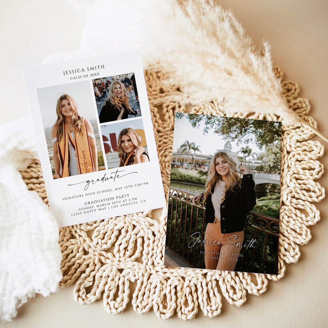 Graduation Photo Card Template, Editable Graduation Photo Card ...