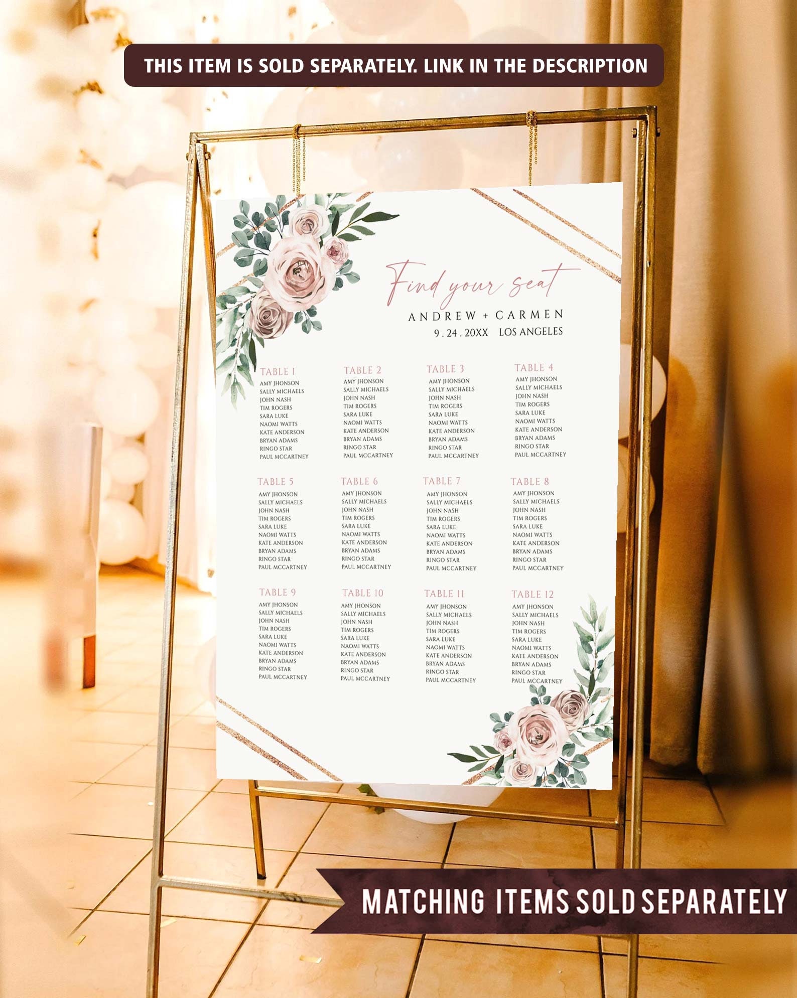 Wedding Program Template Dusky Pink Floral Wedding Program | Etsy