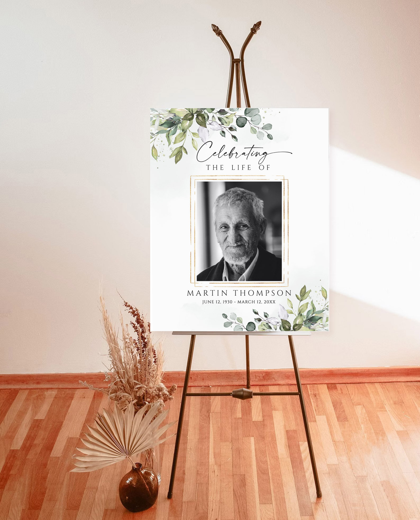 Funeral Memorial Sign, Celebration of Life, in Loving Memory Sign ...