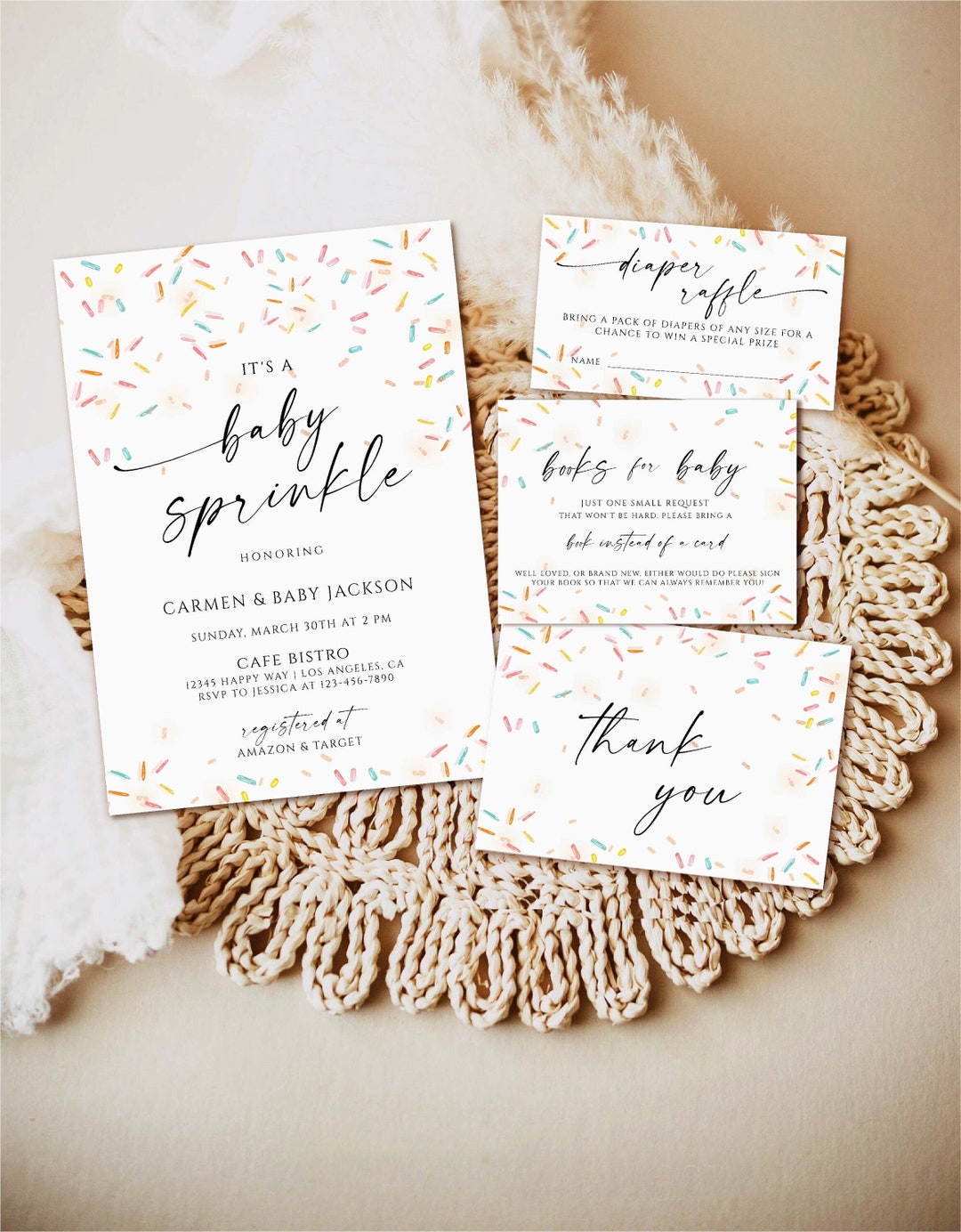 Editable Baby Sprinkle Shower Invitation Baby Shower Coed Shower Gender ...
