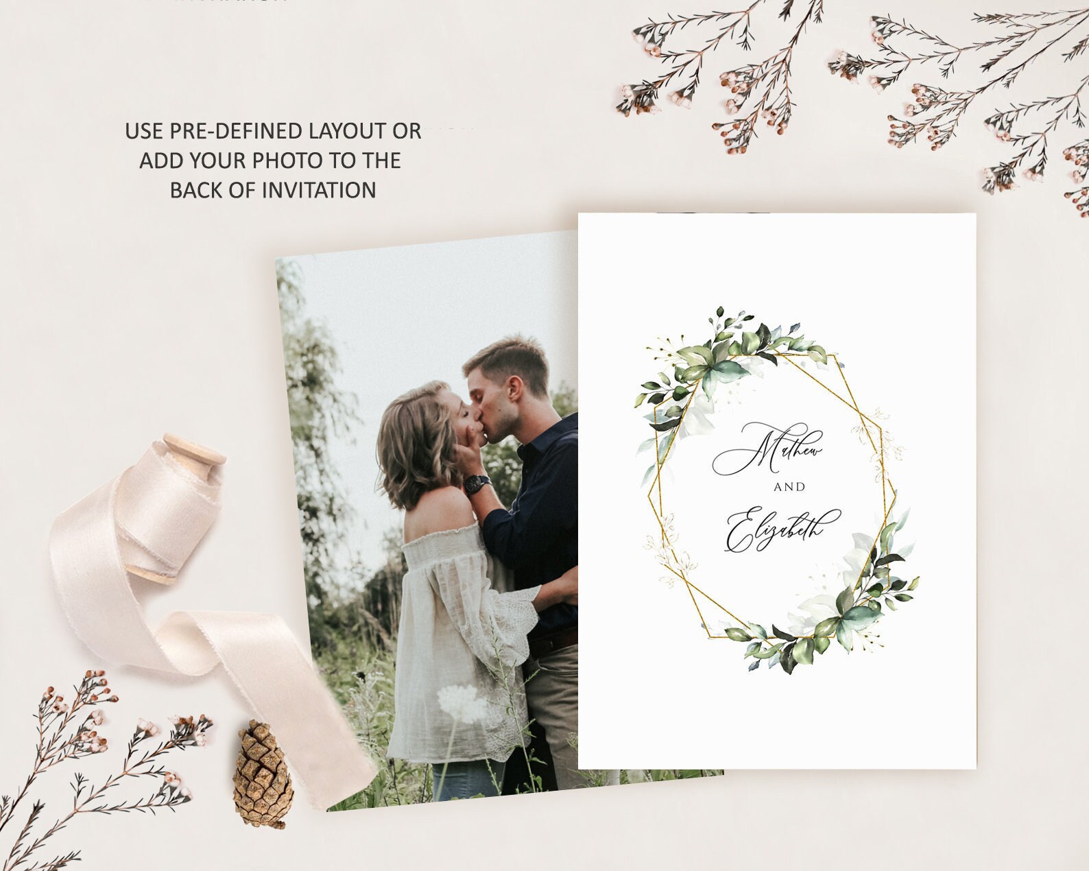 Bohemian Wedding Invitation Template Printable Wedding Invitation Suite ...