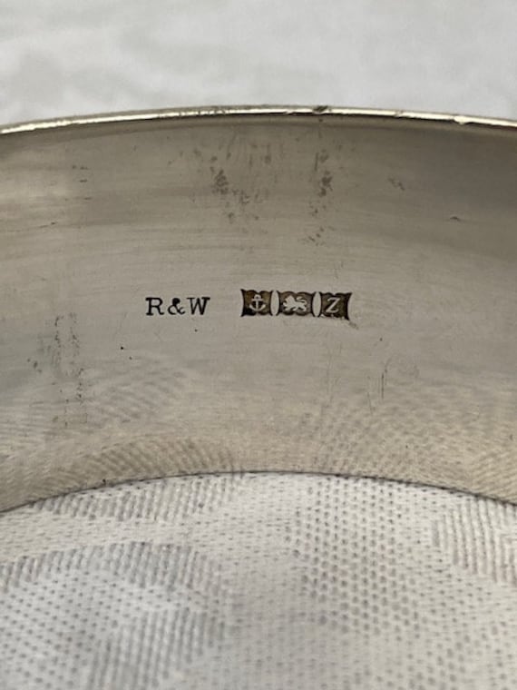 Vintage English Hallmarked Sterling Silver Heavy Text… - Gem