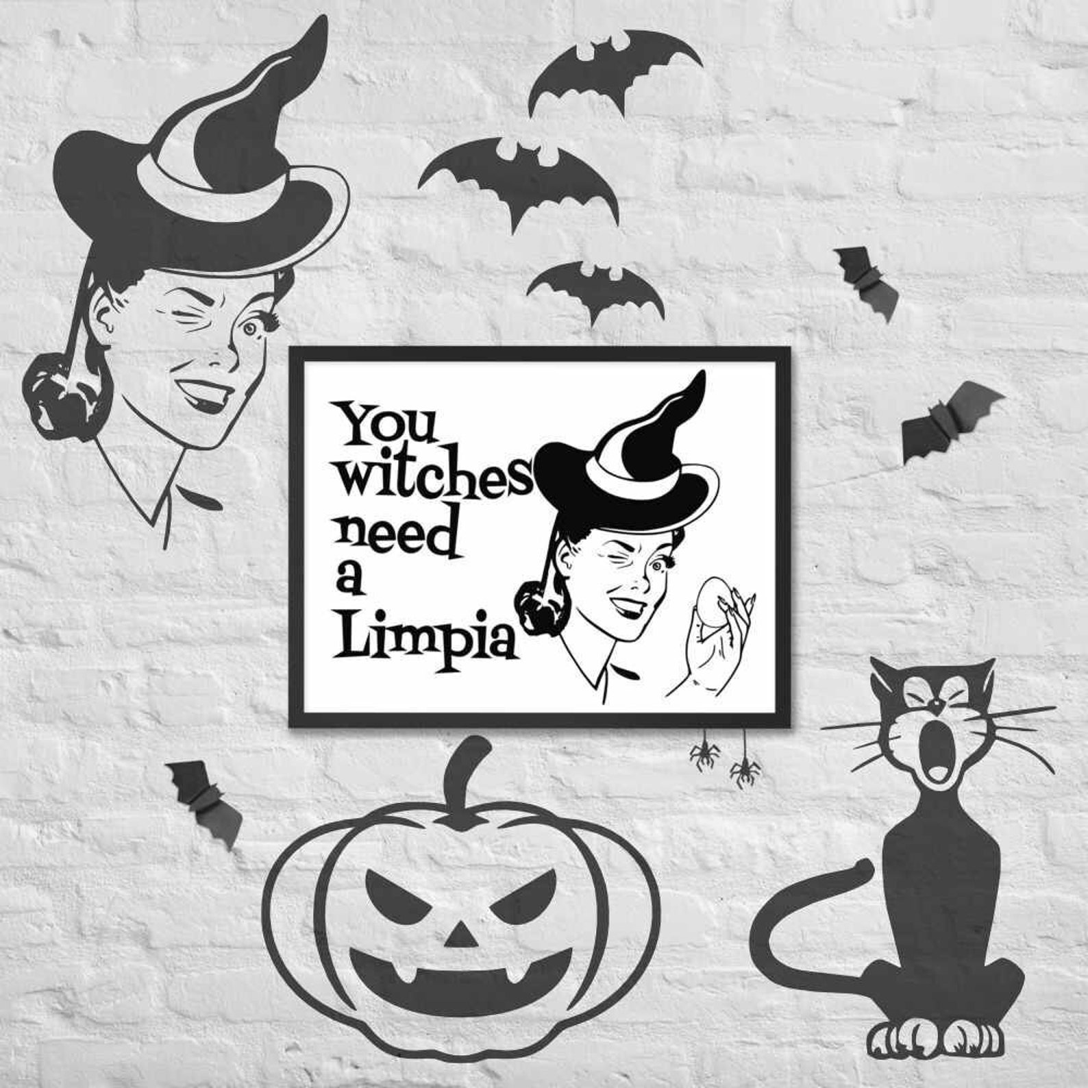 Bruja SVG retro witch PNG vintage halloween svg bundle | Etsy