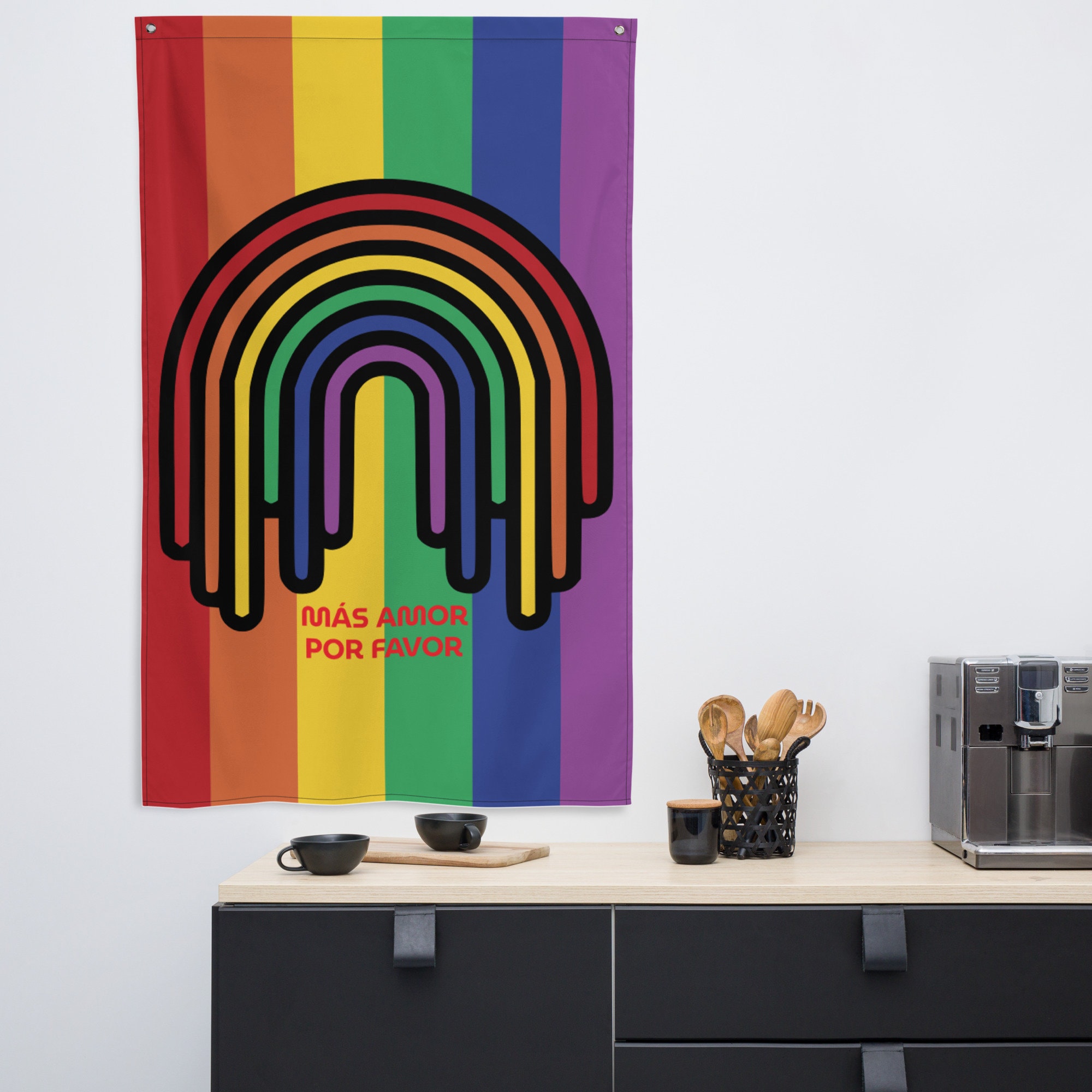 MÁS AMOR LGBTQ Latinx Pride Rainbow Flag - Etsy