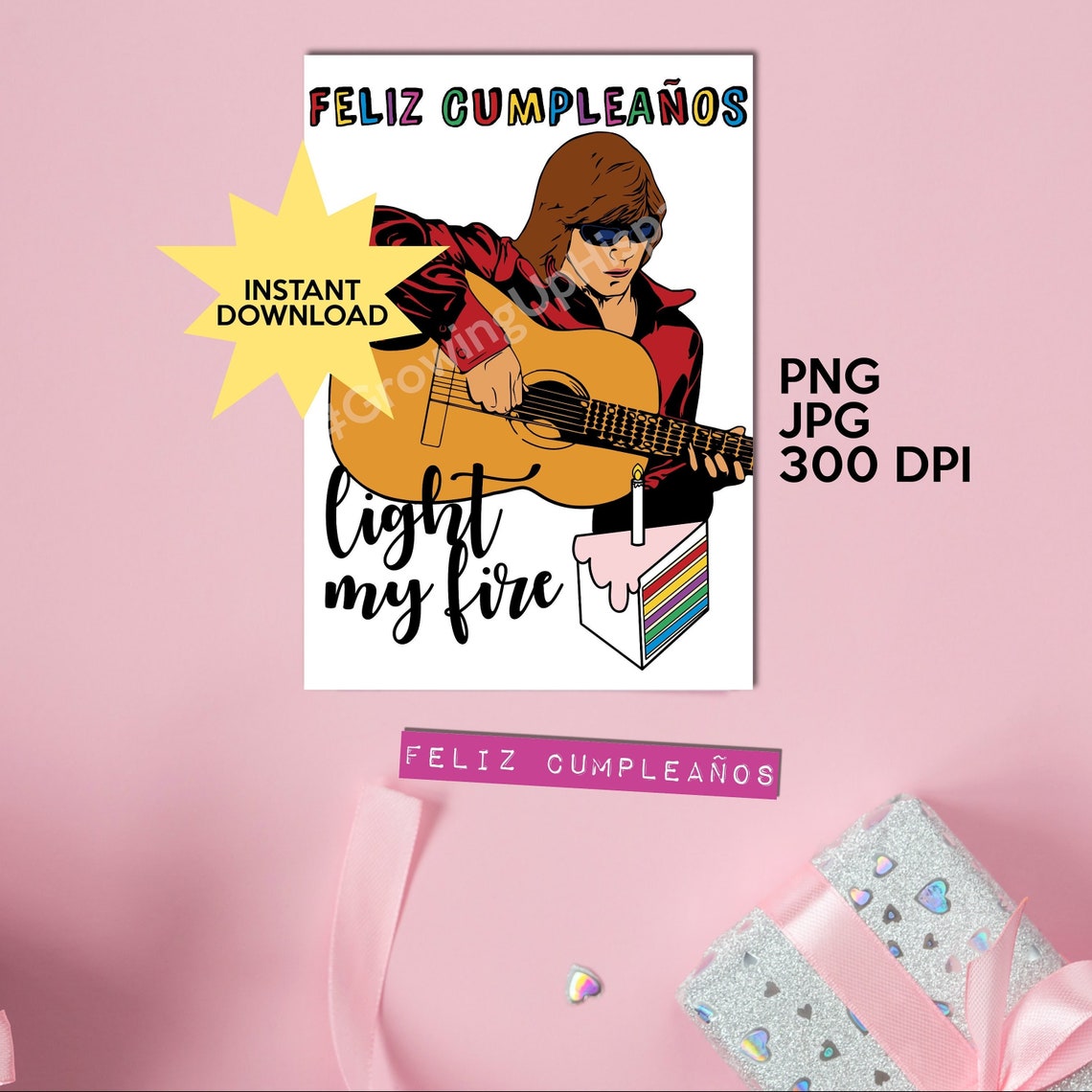 FELIZ CUMPLEANOS TARJETA Spanish Birthday Card Png Jpg - Etsy