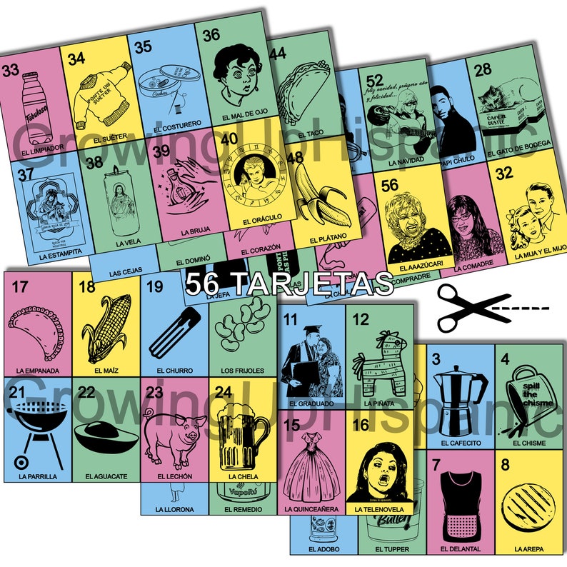 LOTERIA BOARDS CARDS Printable Bingo Game in Spanish Juego - Etsy