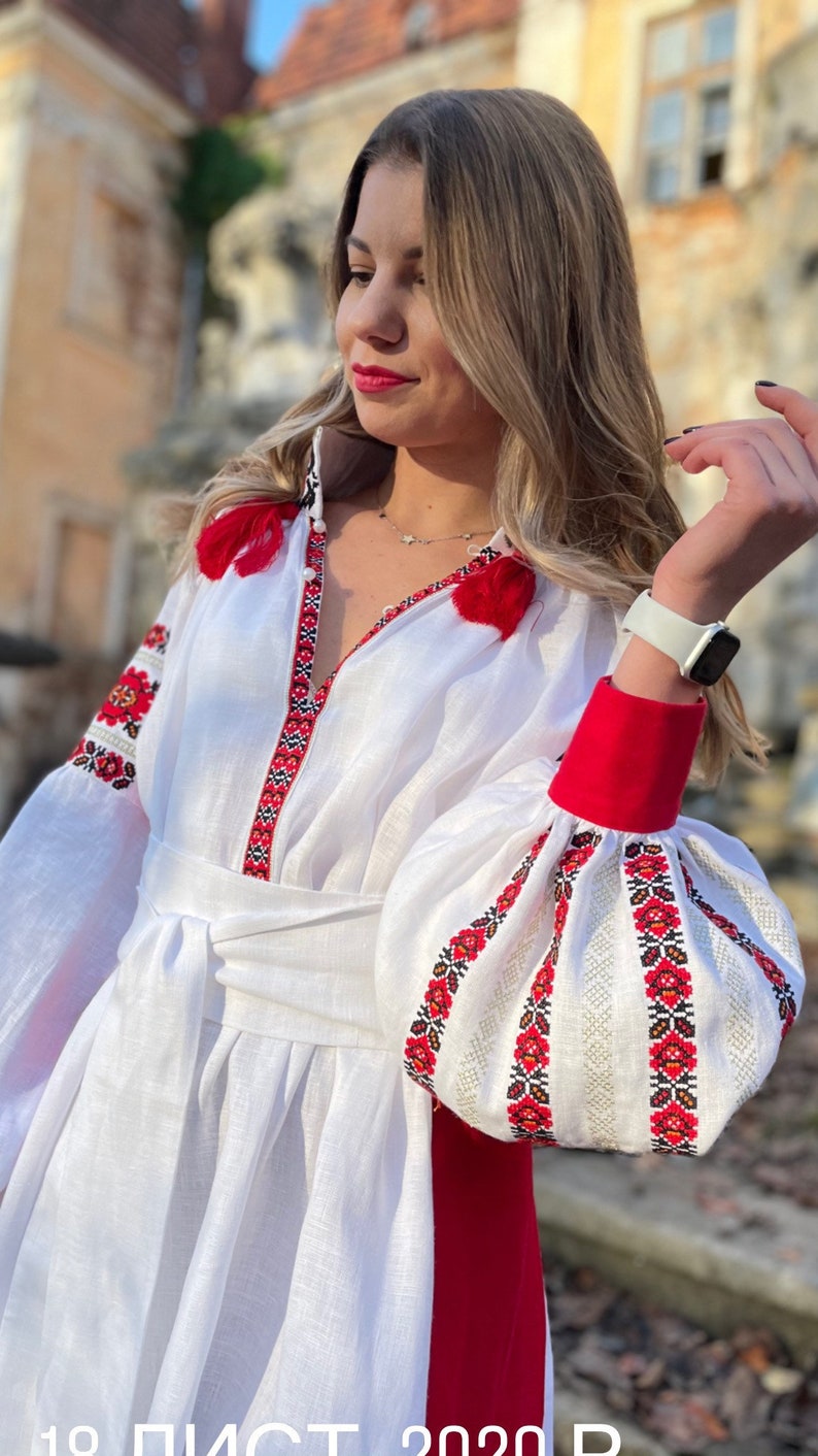 Dress Women Linen Vyshyvanka Unique Pattern - Etsy