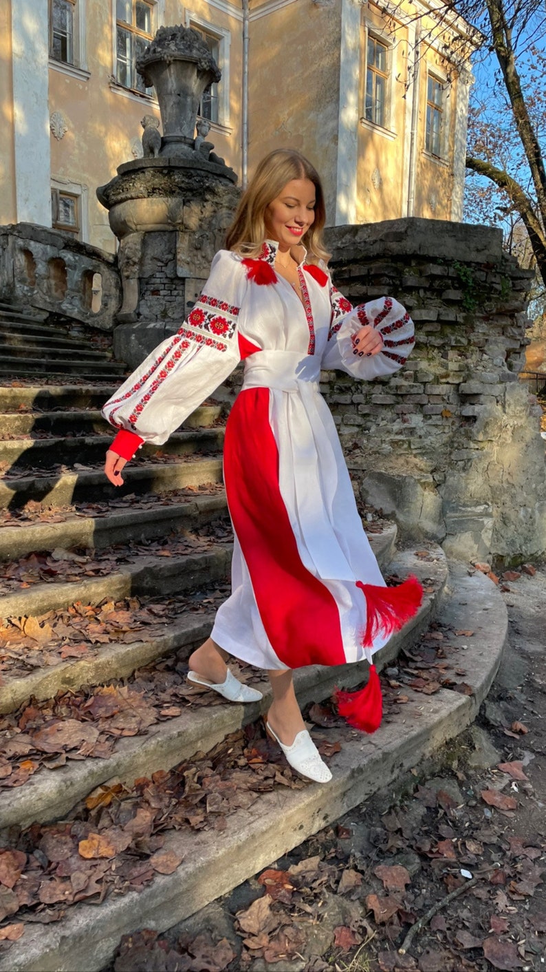 Dress Women Linen Vyshyvanka Unique Pattern - Etsy