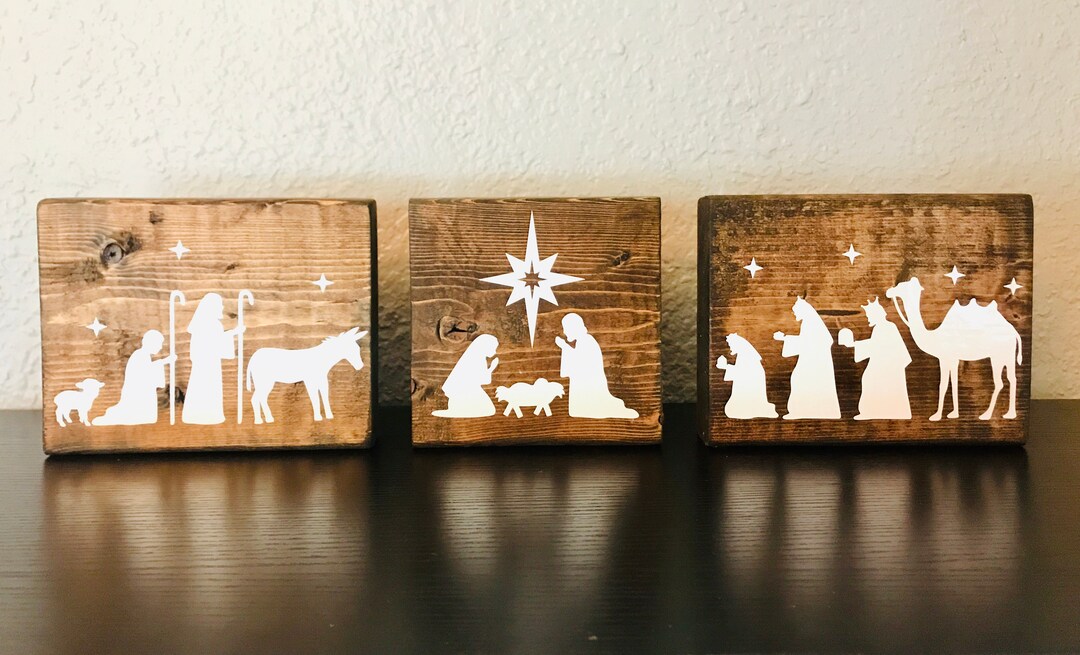 Wooden Block Nativity - Etsy