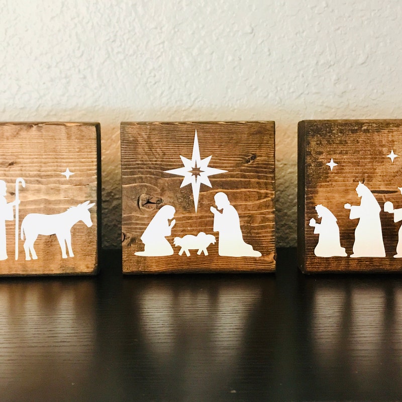 Nativity Wood Blocks - Etsy