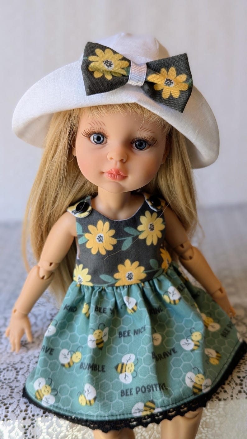 13 Inch Paola Reina Doll Spring Summer Bee OOAK Sundress and Hat - Etsy UK