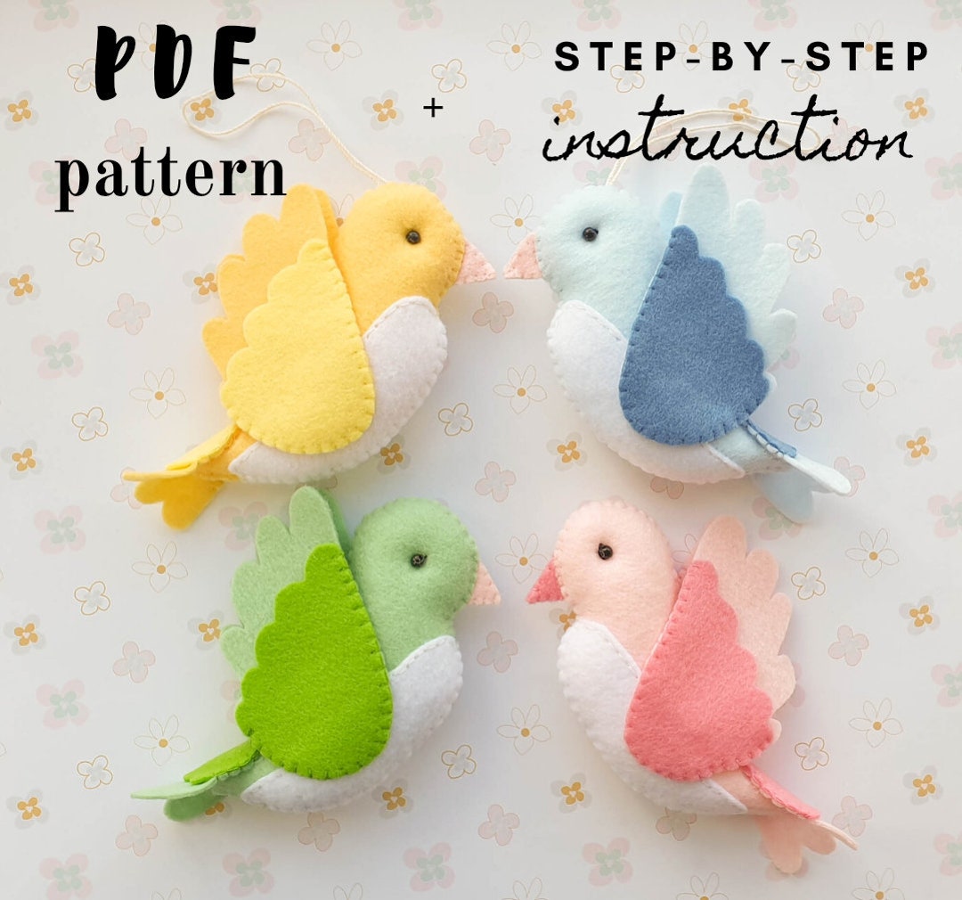 PDF Bird Pattern Easter Decor Felt Bird Pattern Easy Pattern - Etsy