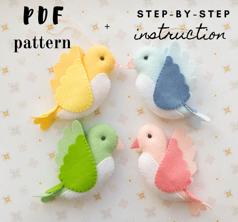 PDF Bird Pattern Easter Decor Felt Bird Pattern Easy Pattern - Etsy