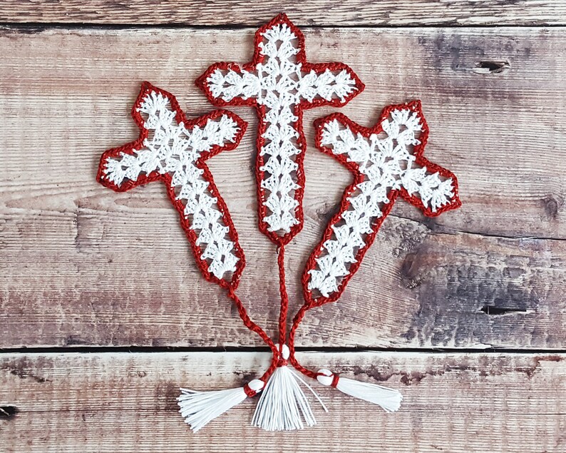 Cross Bookmark - Crochet Crucifix Bookmark- Communion Gift - Religious ...