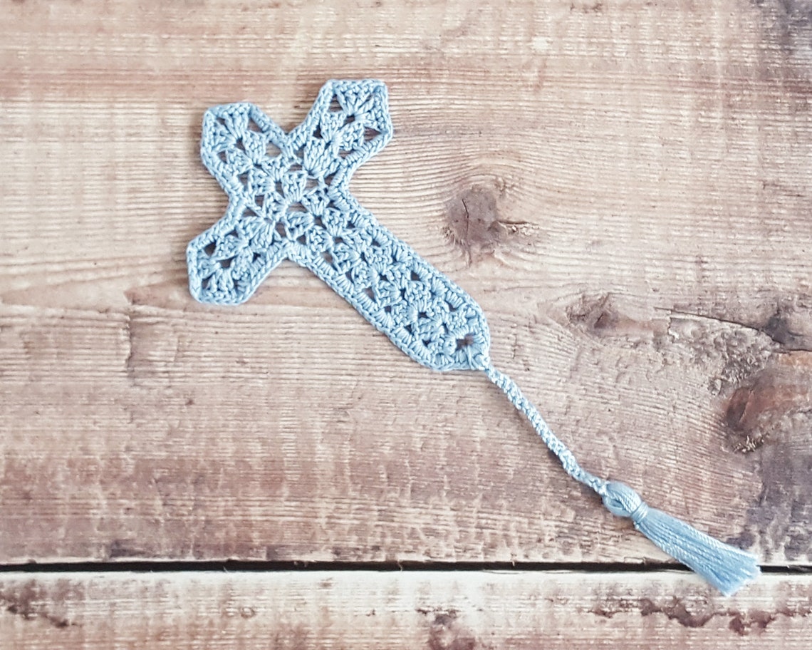 Cross Bookmark - Crochet Crucifix Bookmark- Communion Gift - Religious ...
