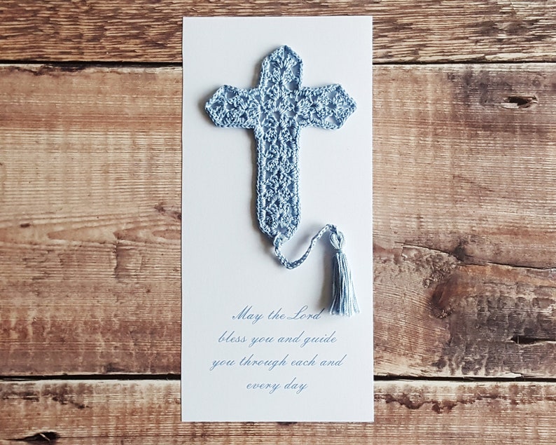 Cross Bookmark Crochet Crucifix Bookmark Communion Gift - Etsy