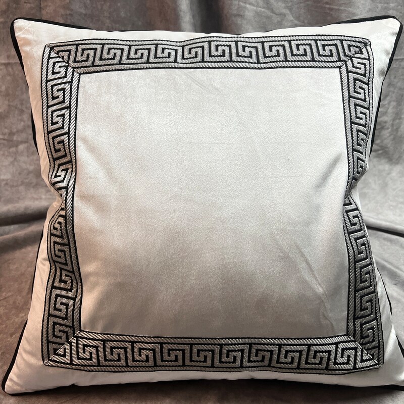 Velvet Greek Key Pillow - Etsy