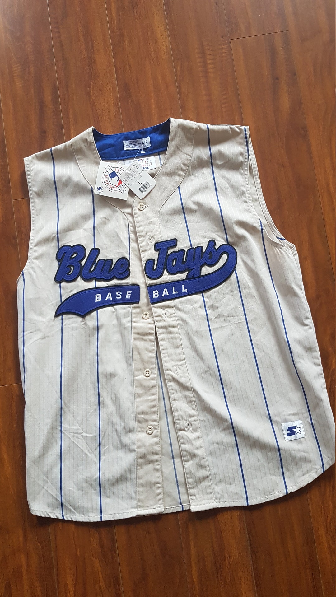 90s Toronto Blue Jay's. Pin Stripe Cut off Script - Etsy