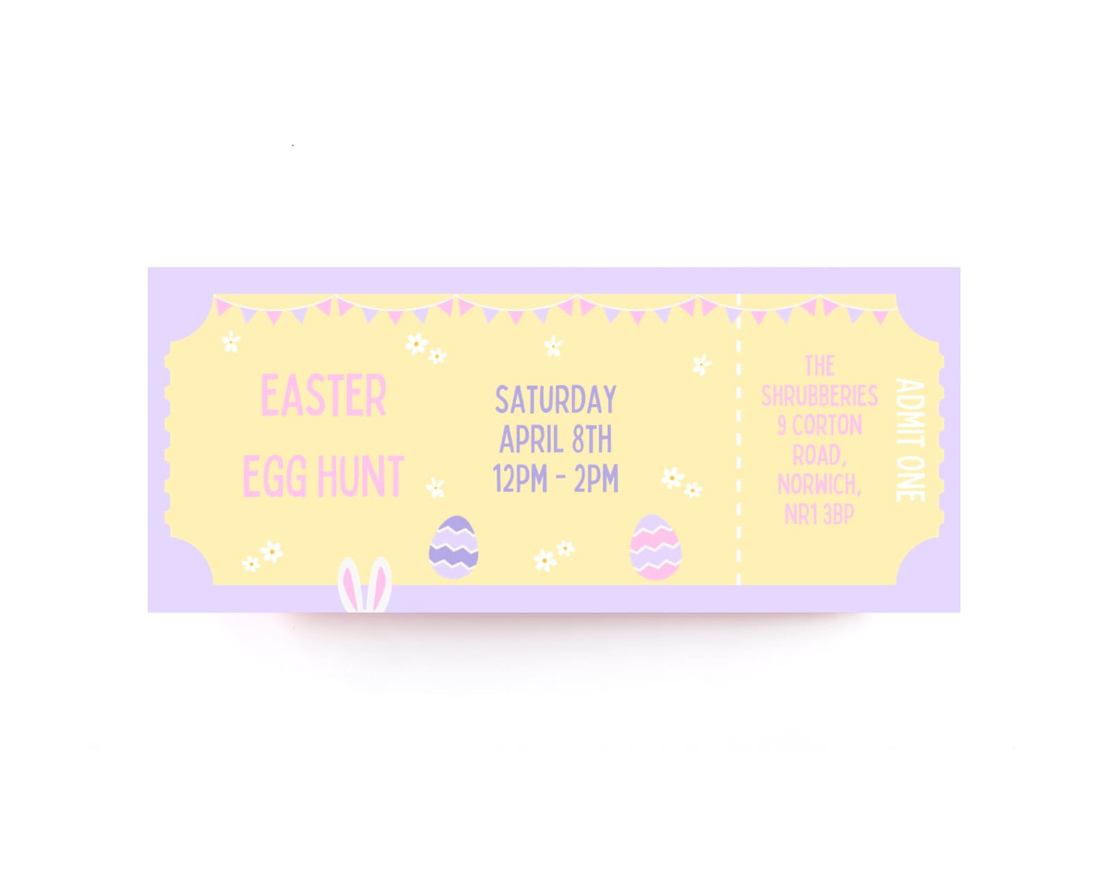 Easter Egg Hunt Ticket, Editable Template, Instant Download - Etsy
