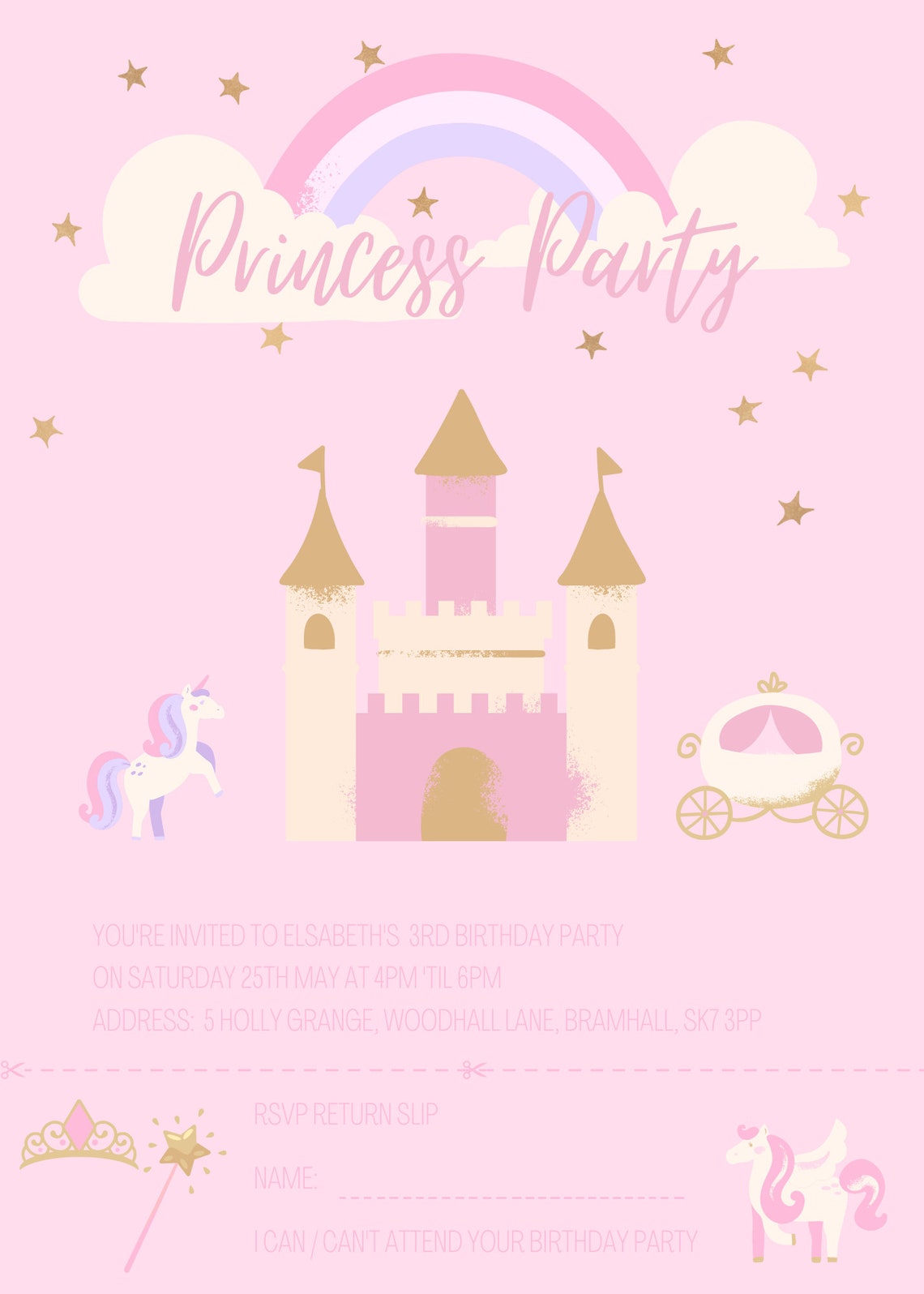 Invitation Editable Template, Instant Download, Girls Birthday Party ...